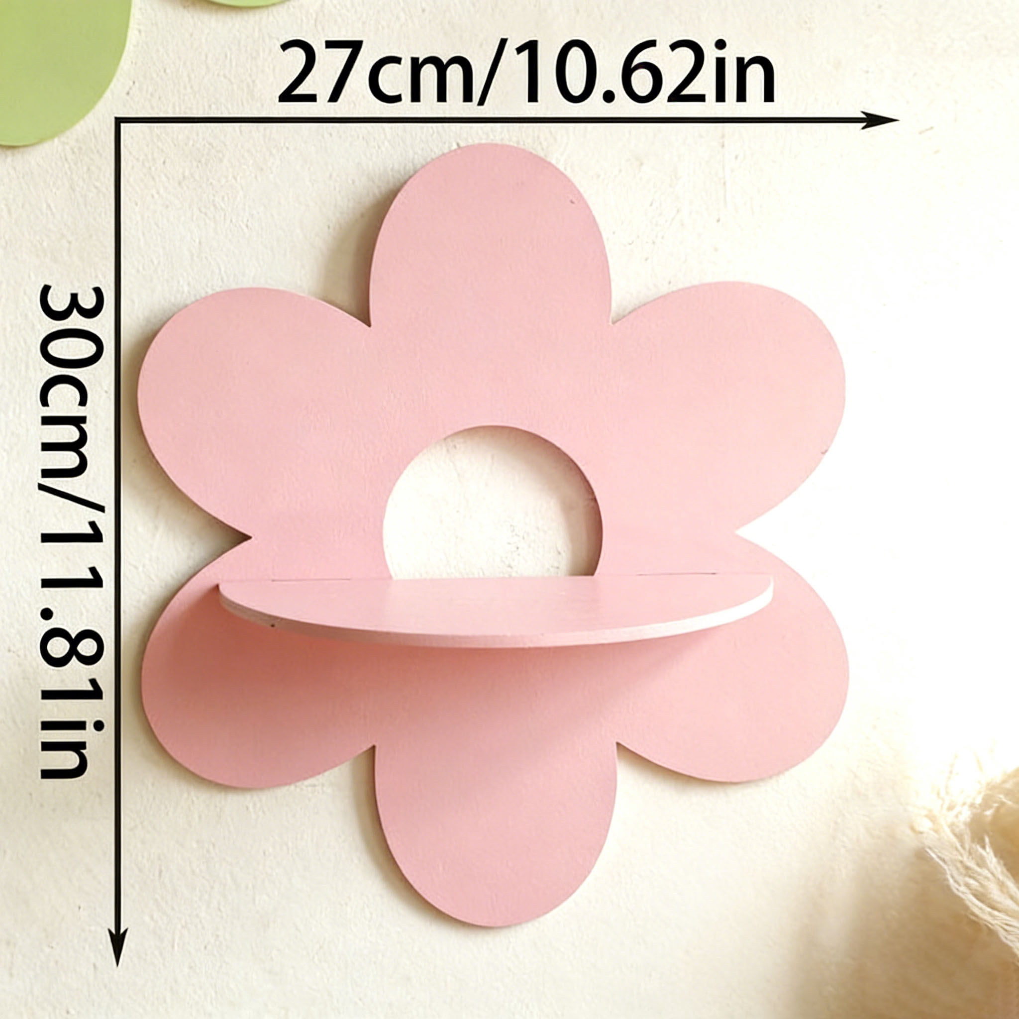 Flower Shape Wall Deor Floating Shelf, Cute Wall Display Rack, Small ...
