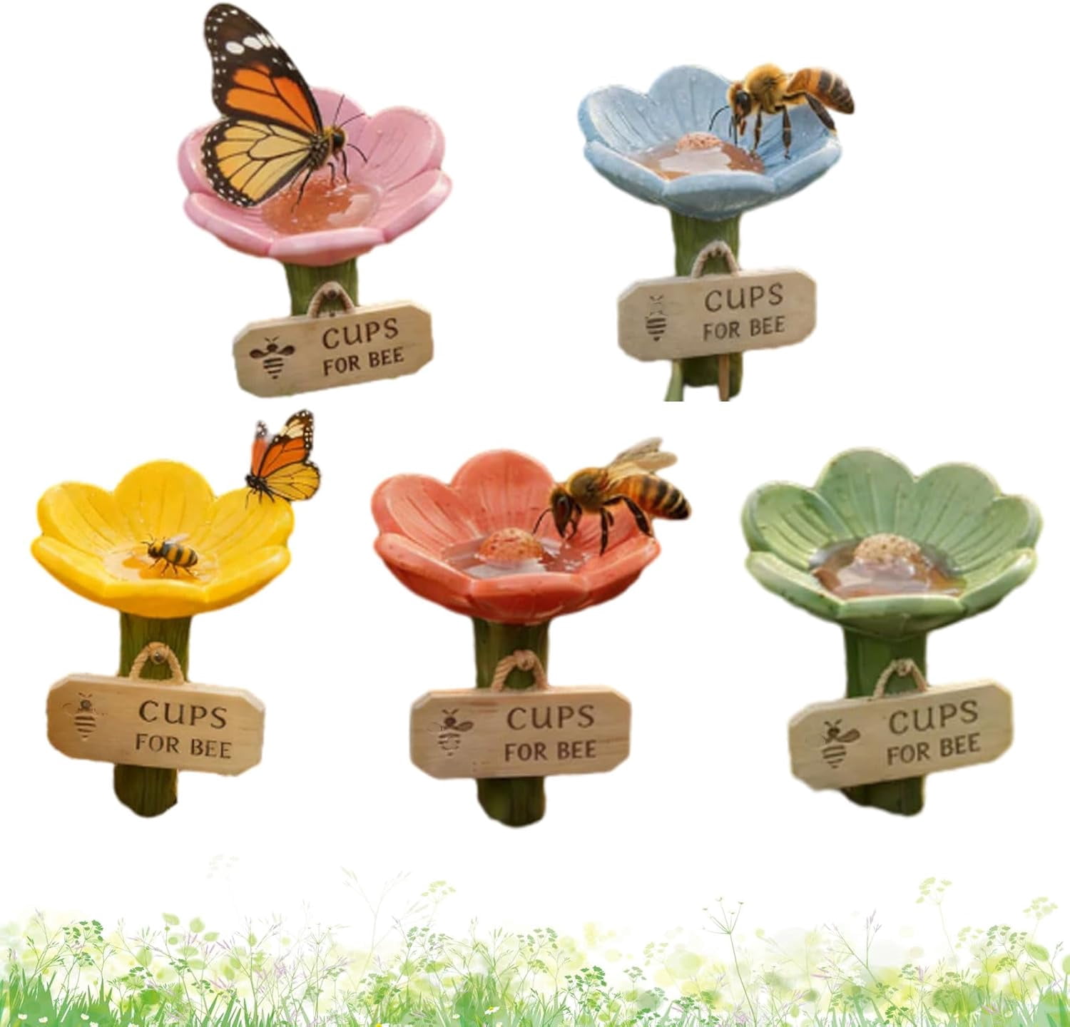 Flower-Shaped Ceramic Bee Watering Station, Bee Pollinator Feeder ...