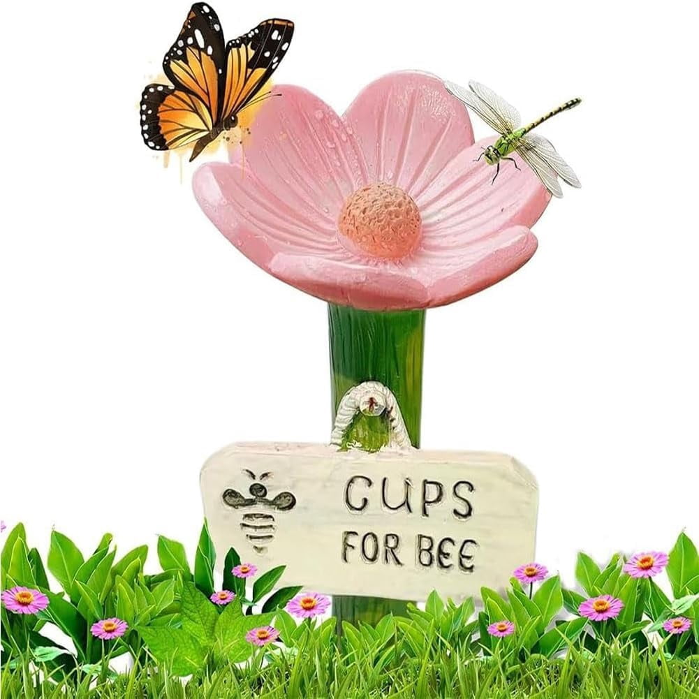 Flower-Shaped Ceramic Bee Watering Station, Bug Hotel Watering Bee ...