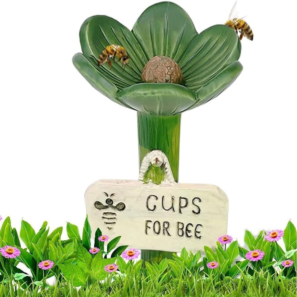 Flower-Shaped Ceramic Bee Watering Station, Bug Hotel Watering Bee ...