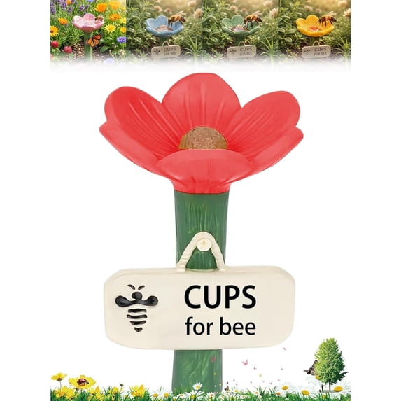 Flower-Shaped Ceramic Bee Watering Station,Flower Design Insect ...