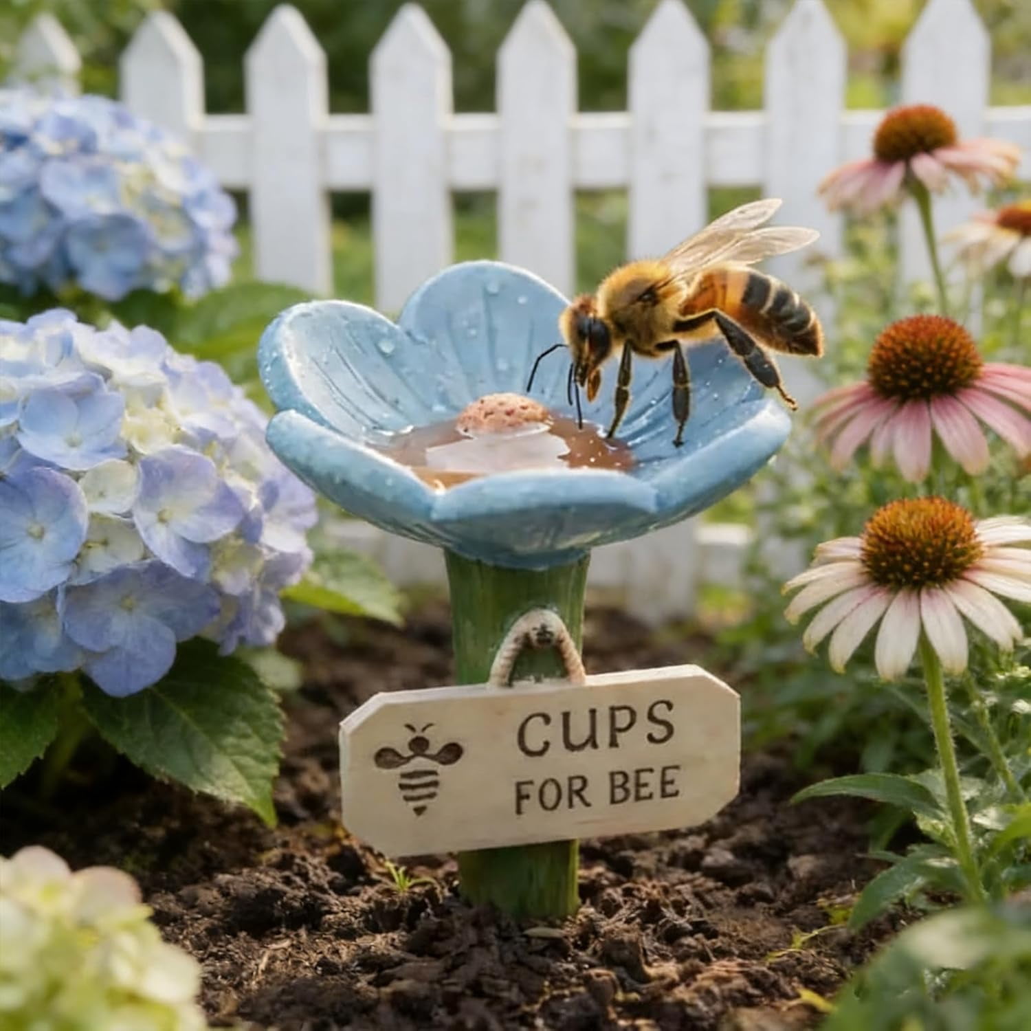 Flower-Shaped Ceramic Bee Watering Station, Flower Shaped Bee Watering ...