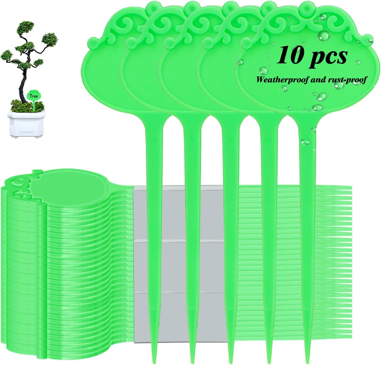 Flower-Shaped Garden Plastic Plant Label 10PCS 16x6.7cm (6.3''x2.6 ...