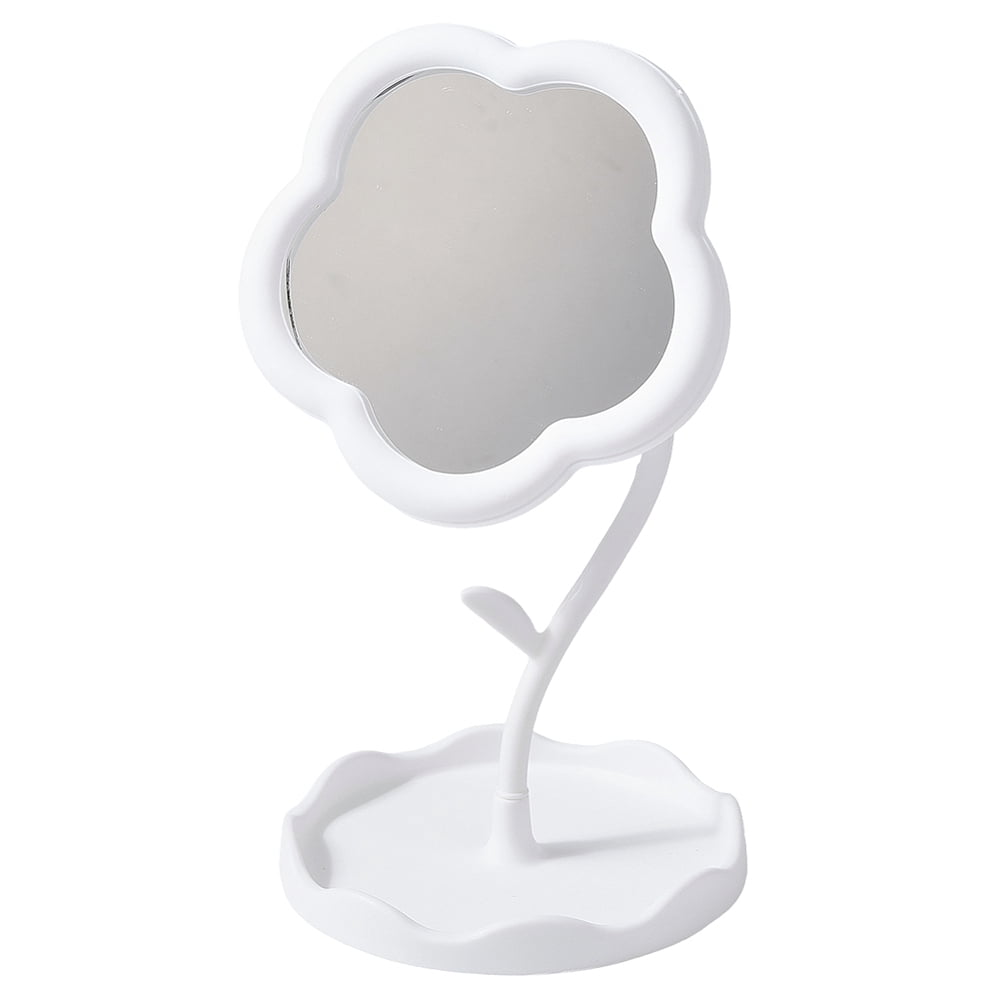Flower-Shaped Makeup Mirror Stand Makeup Mirror Flower Plastic Stand Mirror Portable Vintage ...