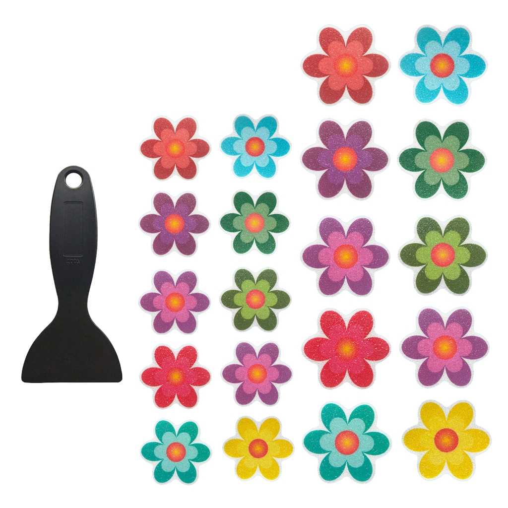 Flower Shapes Bathtub Stickers for Bathroom Shower Tub Sticker Pad Self ...