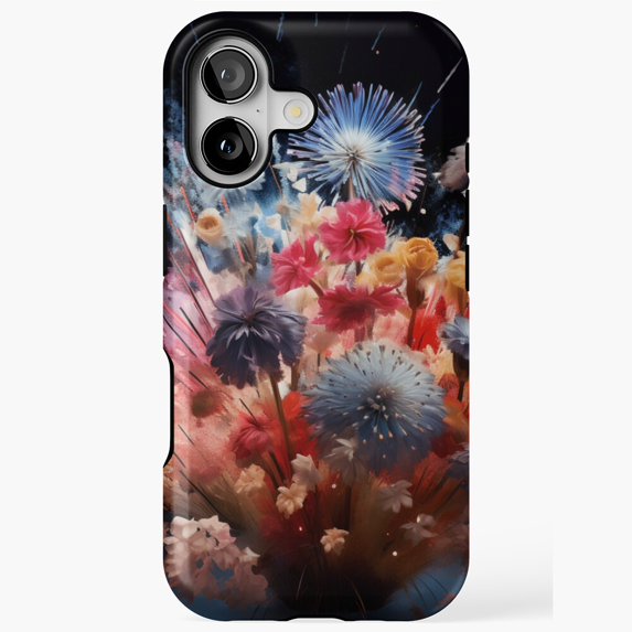 Flower Shapes Digital Art Print iPhone Case 17 through 11 Pro Max ...