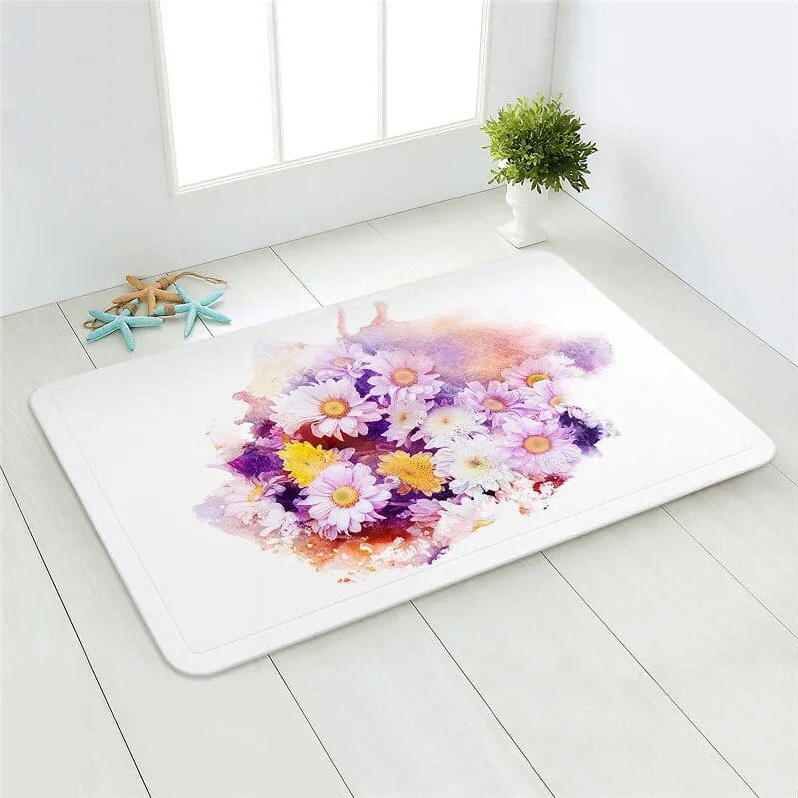 Flower Shower Mat Door Entrance Mats Rose Flowers Rugs Kitchen Floor ...