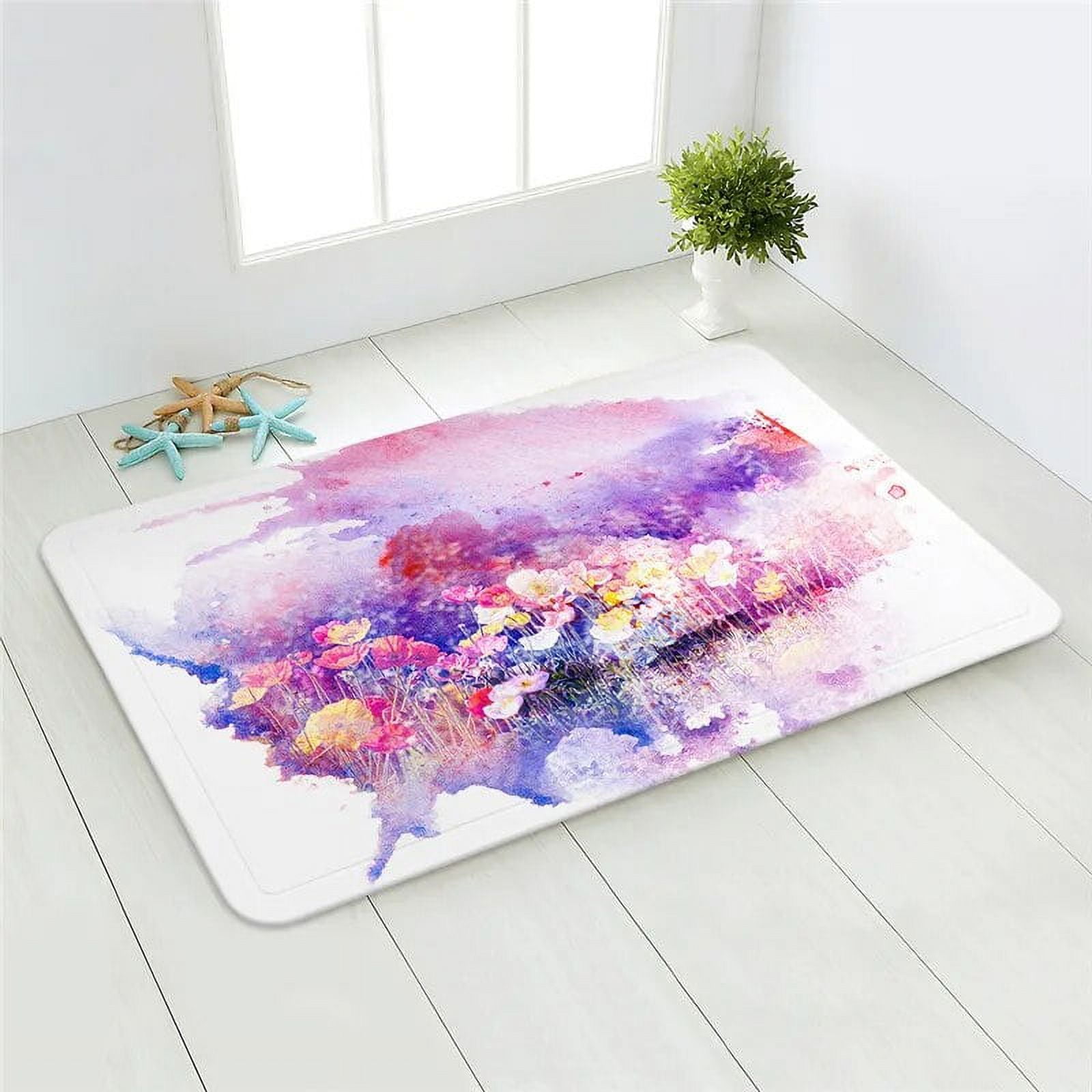 Flower Shower Mat Door Entrance Mats Rose Flowers Rugs Kitchen Floor ...