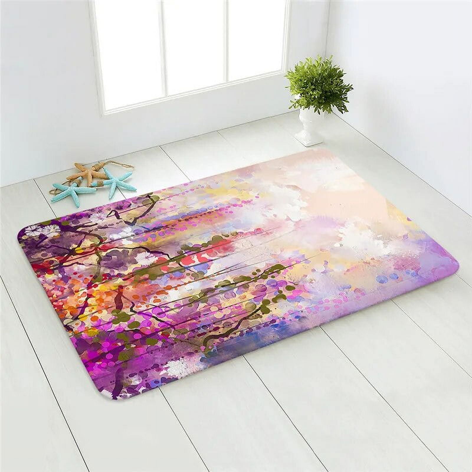 Flower Shower Mat Door Entrance Mats Rose Flowers Rugs Kitchen Floor ...
