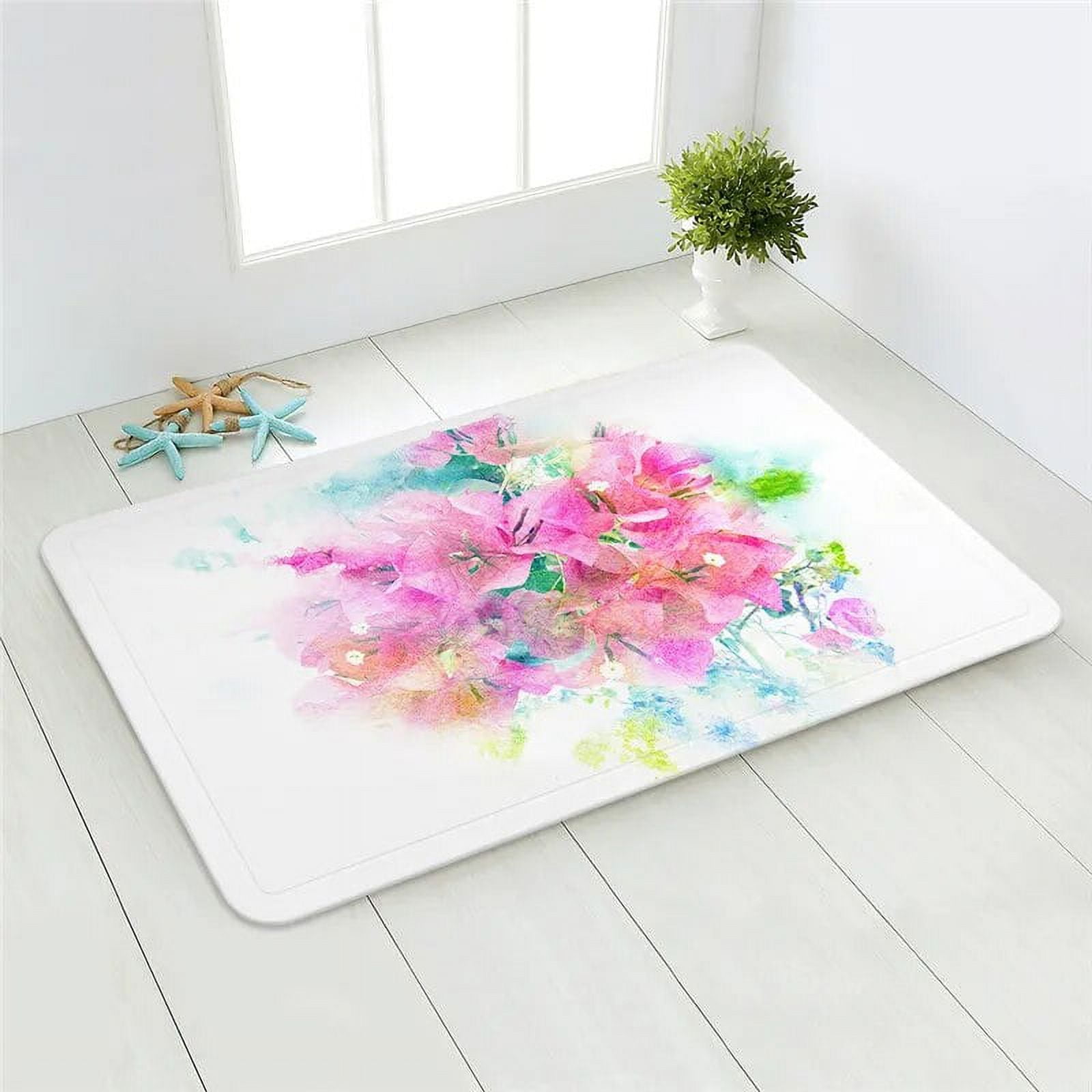 Flower Shower Mat Door Entrance Mats Rose Flowers Rugs Kitchen Floor ...