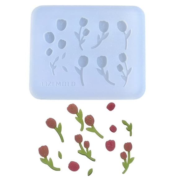 Flower Silicone Mold Hollow Epoxy Shaker Fillings Silicone Molds Epoxy ...