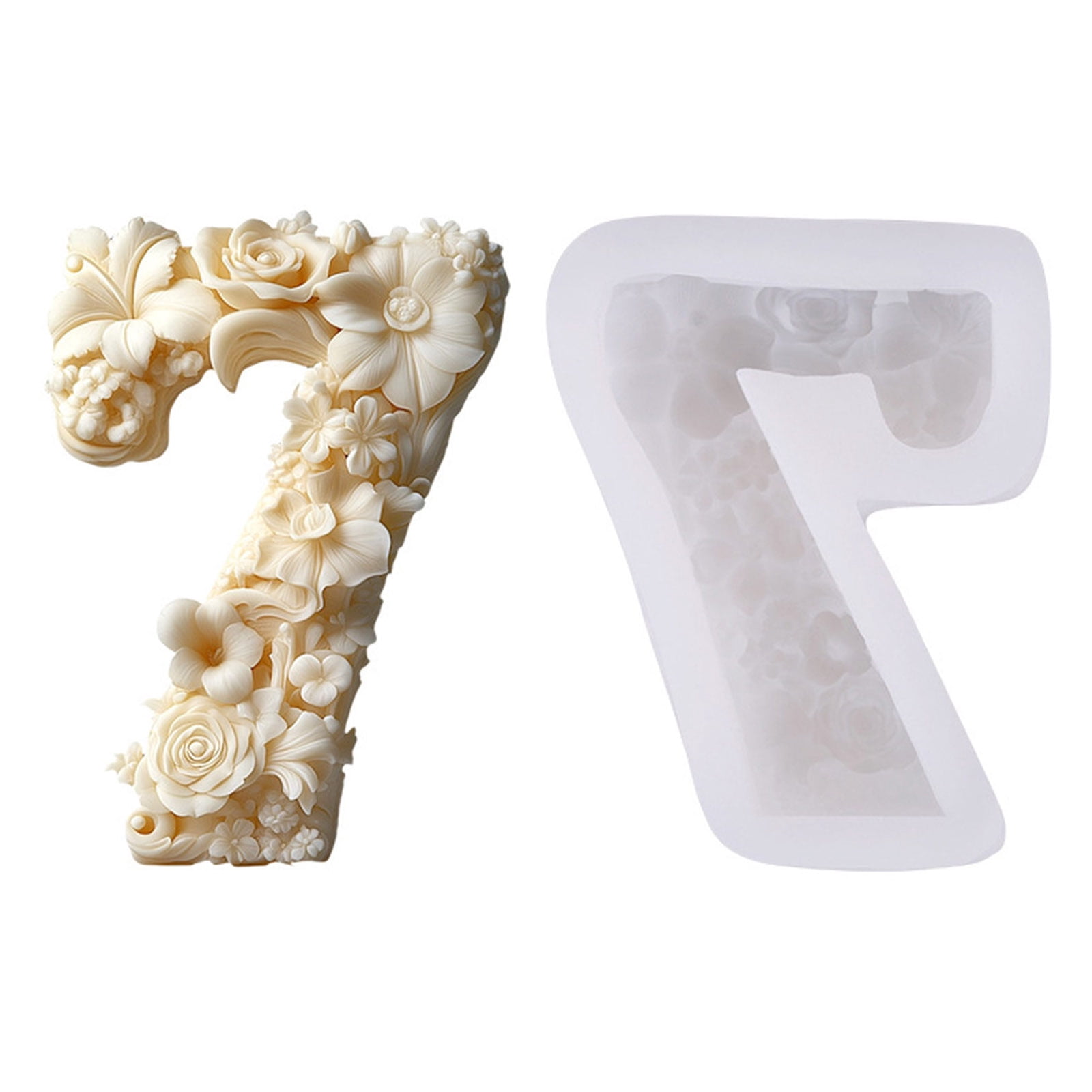 Flower Silicone Molds Floral Number Silicone Molds for Soap Gypsum ...