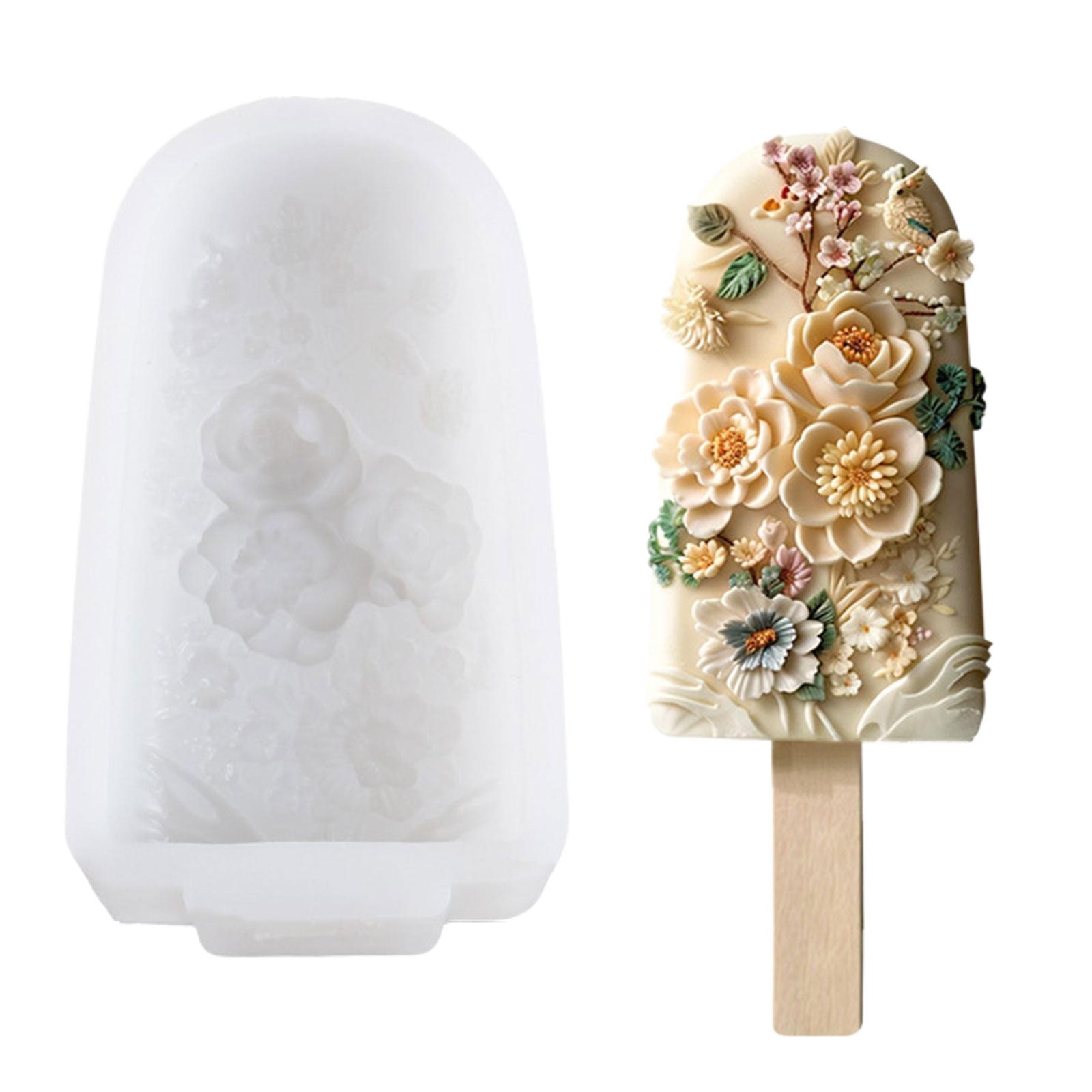 Flower Silicone Molds Ice Cream Maker Silicone Popsicles Molds ...