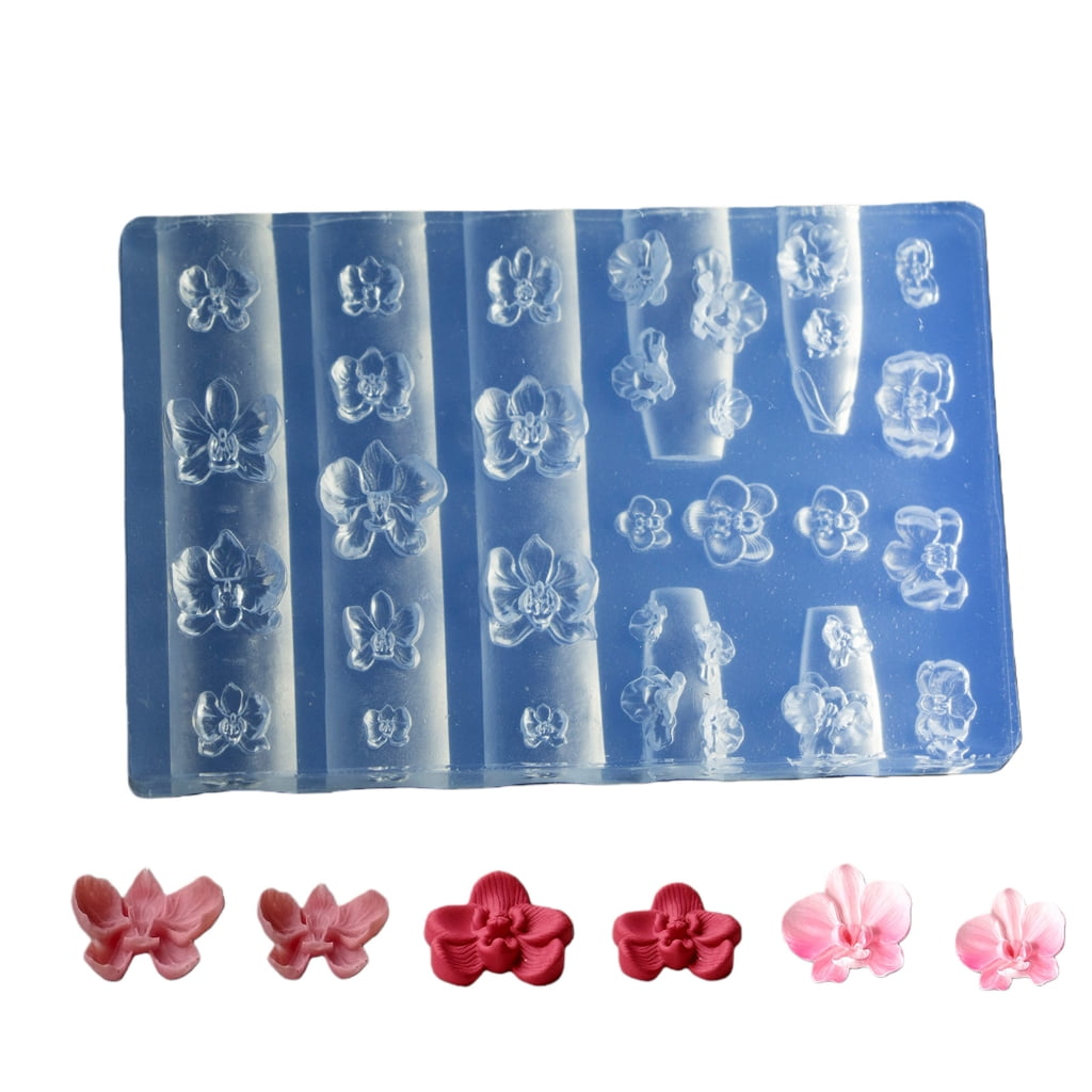 Flower Silicone Nails Art Unique Embossed Nails Accessories Jewelry ...