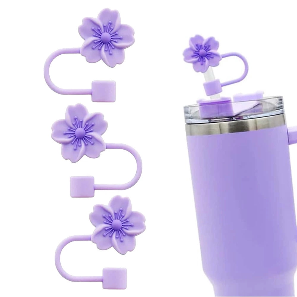 Flower Silicone Straw Covers For Stanley Cup Cute Silicone Flower Shape ...