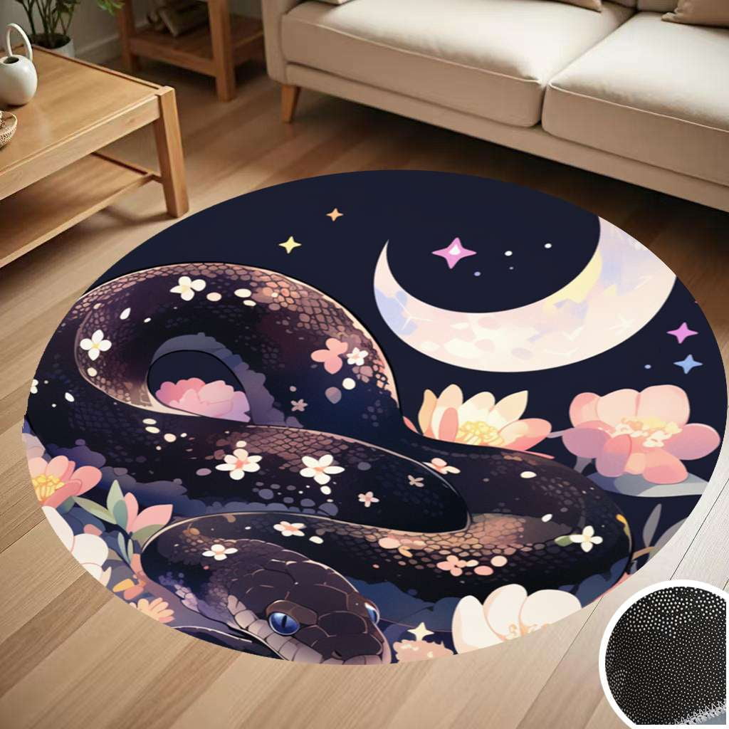 Flower Snake Round Carpet Living Room Bedroom Home Decoration Coffee ...