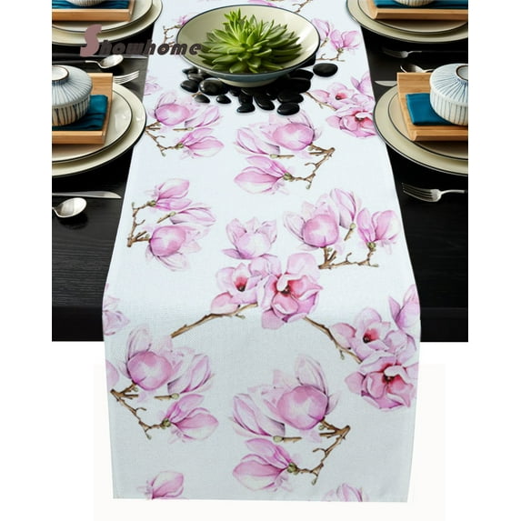 Flower Spring Pink Table Runner Wedding Table ration Home r Kitchen ...