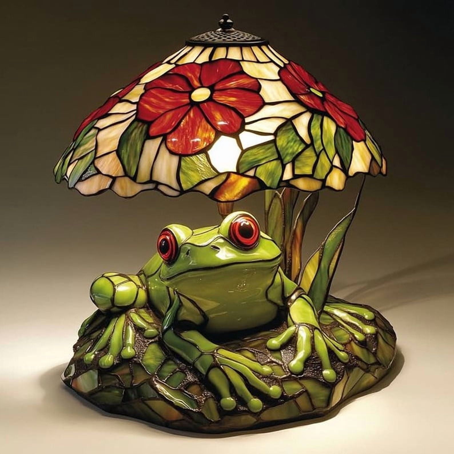 Flower Stained Glass Table Lamp – Handcrafted Floral Petal Shade with ...