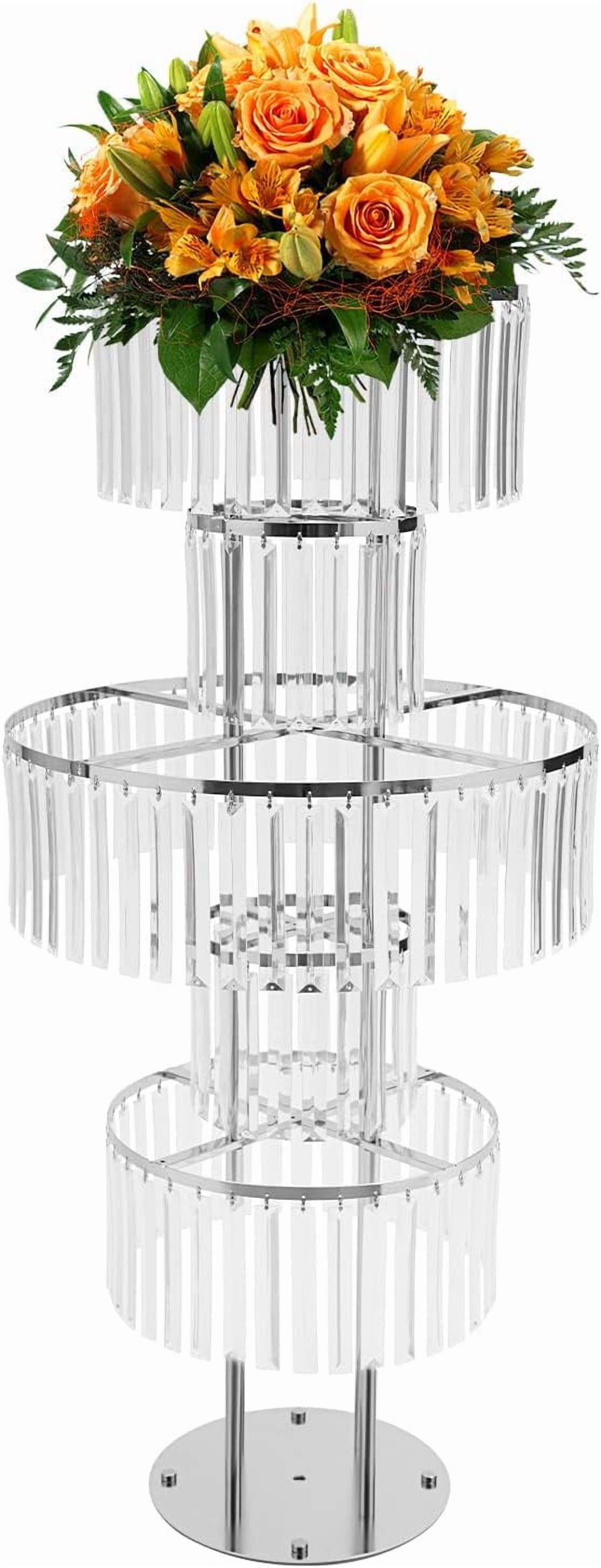 Flower Stand,5 Tier Flower Stand,Crystal Flower Stand,Round Chandelier ...