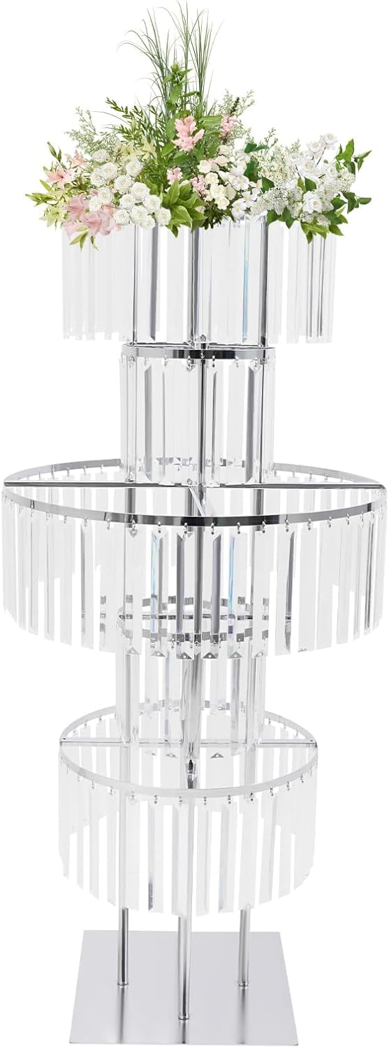 Flower Stand,5 Tier Flower Stand,Crystal Flower Stand,Round Chandelier ...