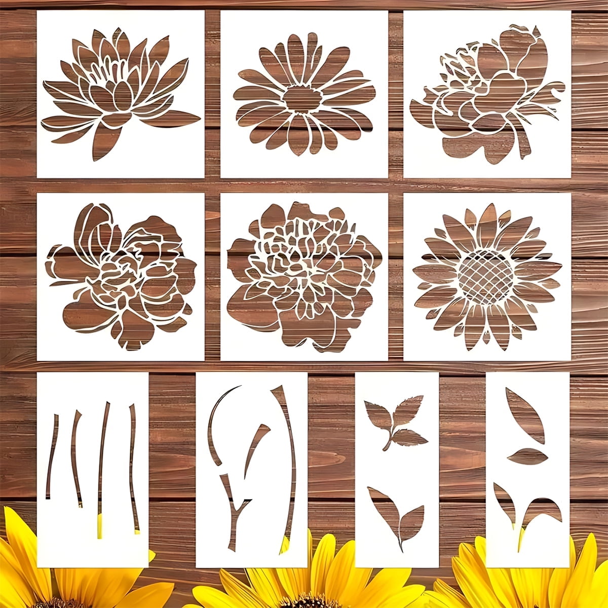 Kabuer Flower Stencils for Painting, Extra Large Stencils, PET Material ...