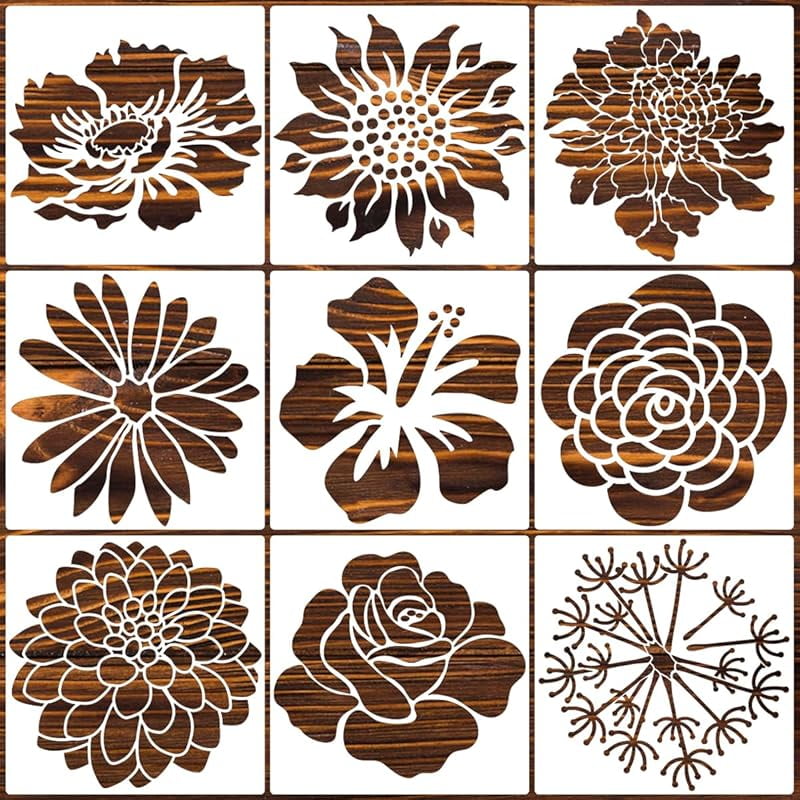 Flower Stencils for Painting 14inch Large Flower Stencils Rose Hibiscus ...