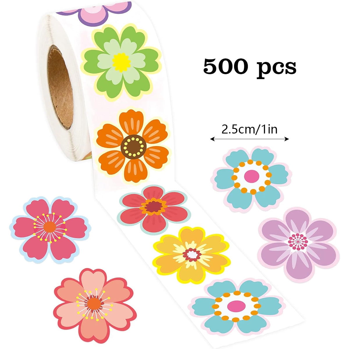 Flower Stickers, 500Pcs/Roll Spring Summer Stickers Flowers Decals Self ...
