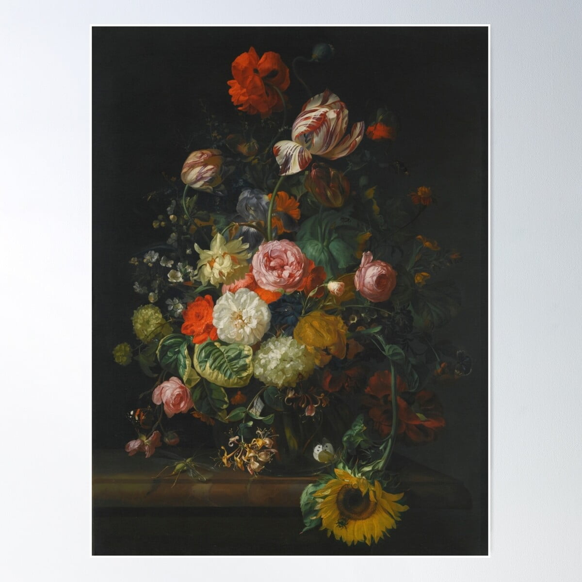 Flower Still Life (1710) - Rachel Ruysch Poster Wall Art, Modern Wall ...
