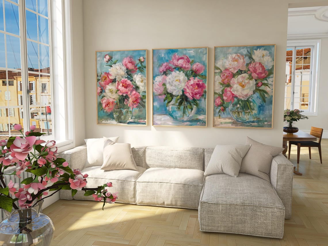 Flower Still Life Roses in Vase Classic Floral Wall Art Botanical Decor ...