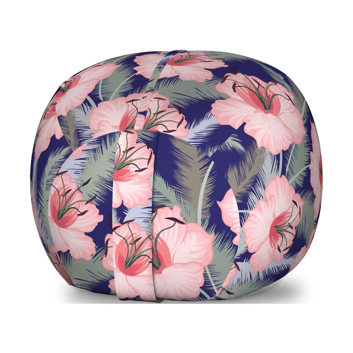 Flower Storage Toy Bag Chair, Blooming Flowers Composition Pink Toned ...
