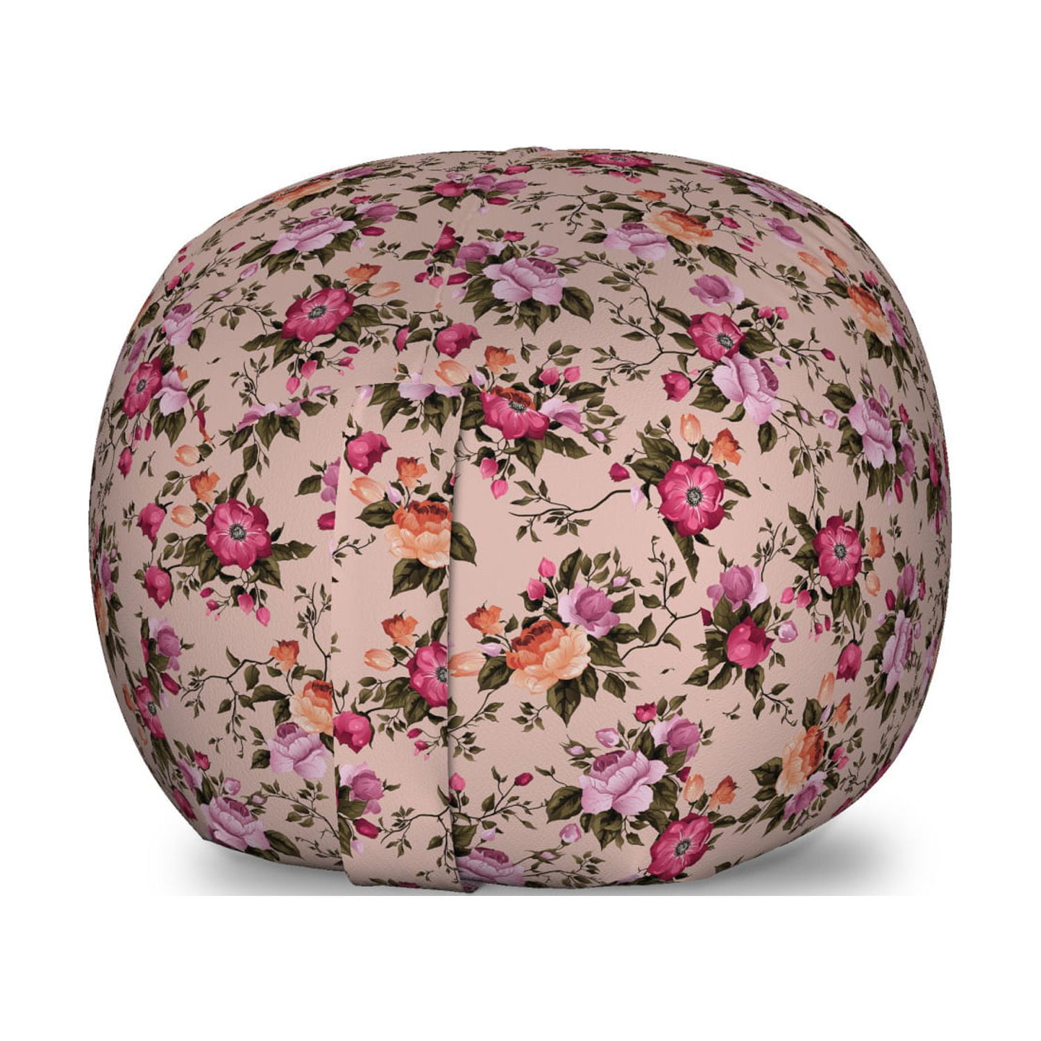 Flower Storage Toy Bag Chair, Floral Pattern with Roses Twig Warm ...