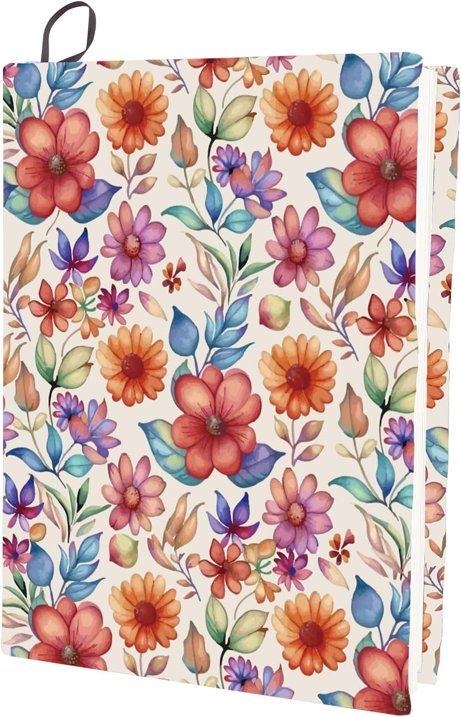 Flower Stretchable Book Cover Colorful Plant Reusable Washable Large ...