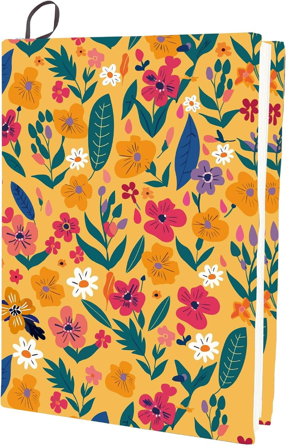 Flower Stretchable Book Cover Yellow Plant Washable Reusable Large ...