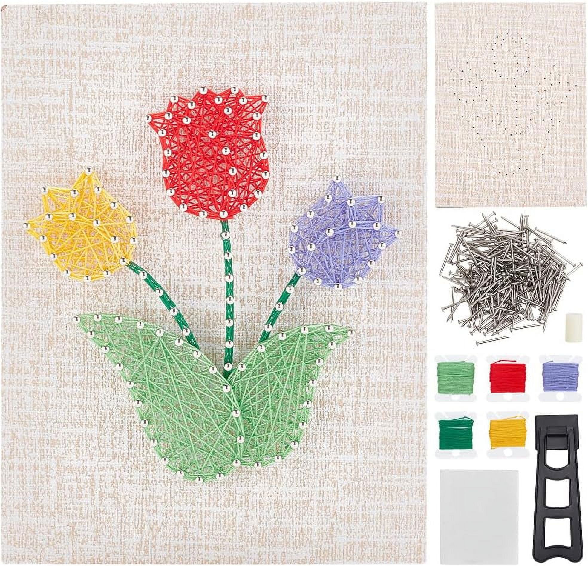 Flower String Art Kit for Adult Beginners 3 Colors Tulip String Art Kit ...