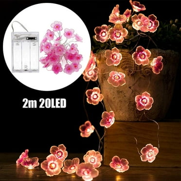 Solar Flower String Lights,23ft 50 LED Cherry Blossoms Solar Fairy ...