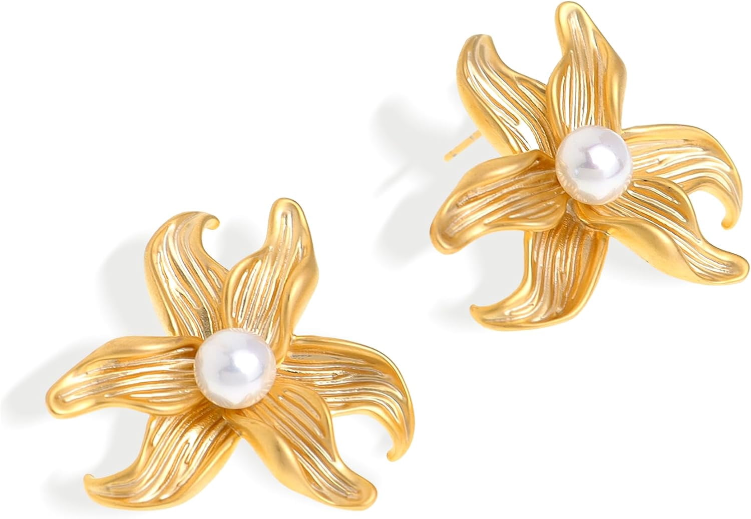 Flower Stud Earrings For Women, Cute Floral Rhinestone Enamel Earing ...