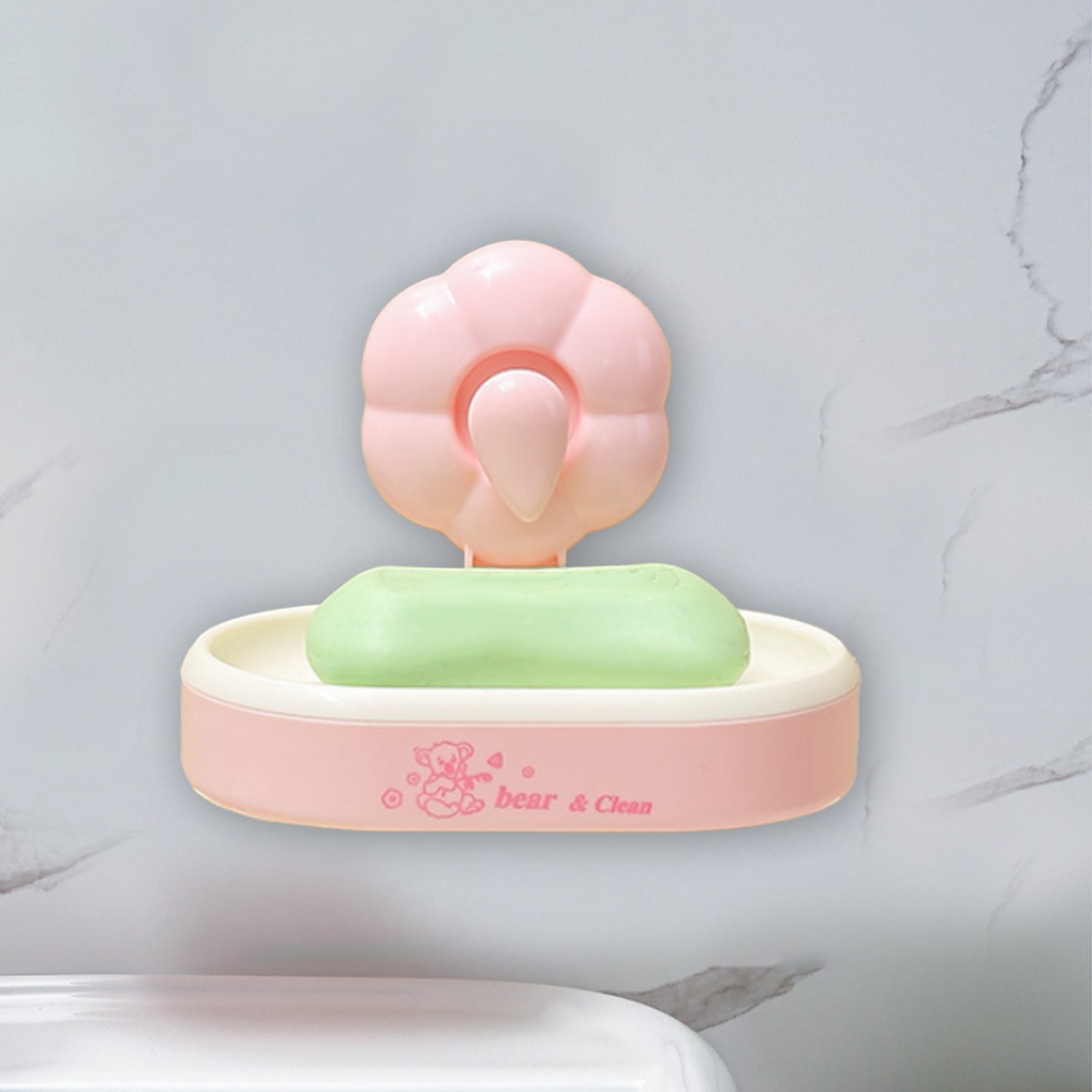 Flower Suction Cup Soap Rack, Detachable Non-Perforated Bracket ...