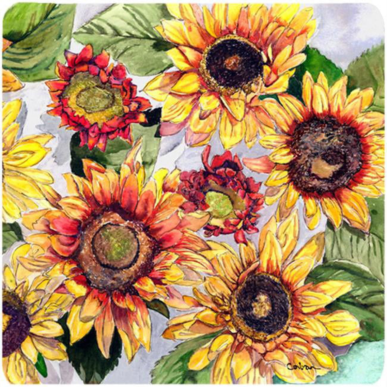 Flower - Sunflower Foam Coasters - Set Of 4, 3.5 x 3.5 In. - Walmart.com