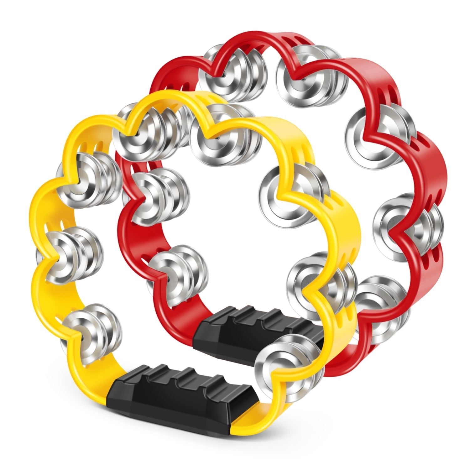 Flower Tambourine - 8 Inch Handheld Percussion Instrument w/ Metal ...