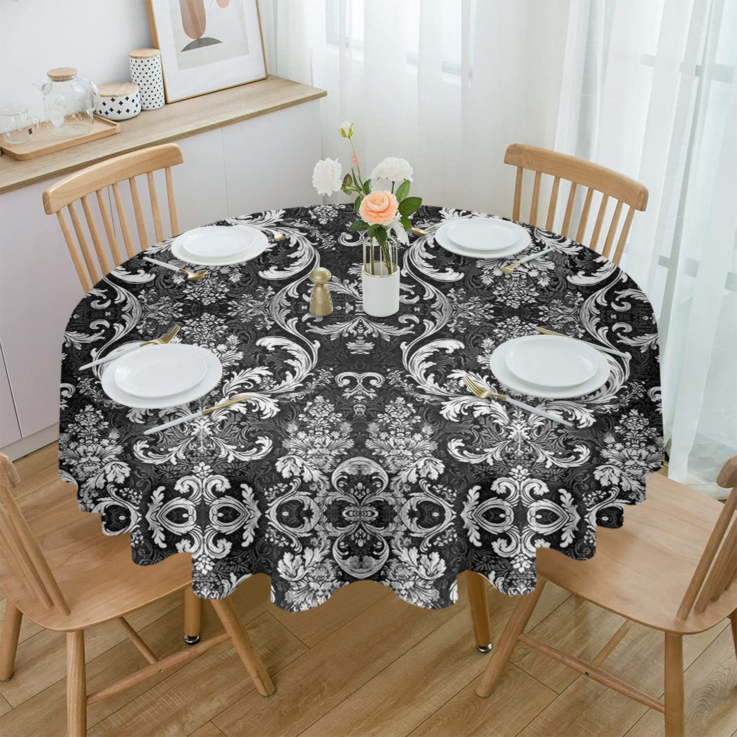 Flower Texture Abstract Retro Tablecloths for Dining Table Waterproof ...