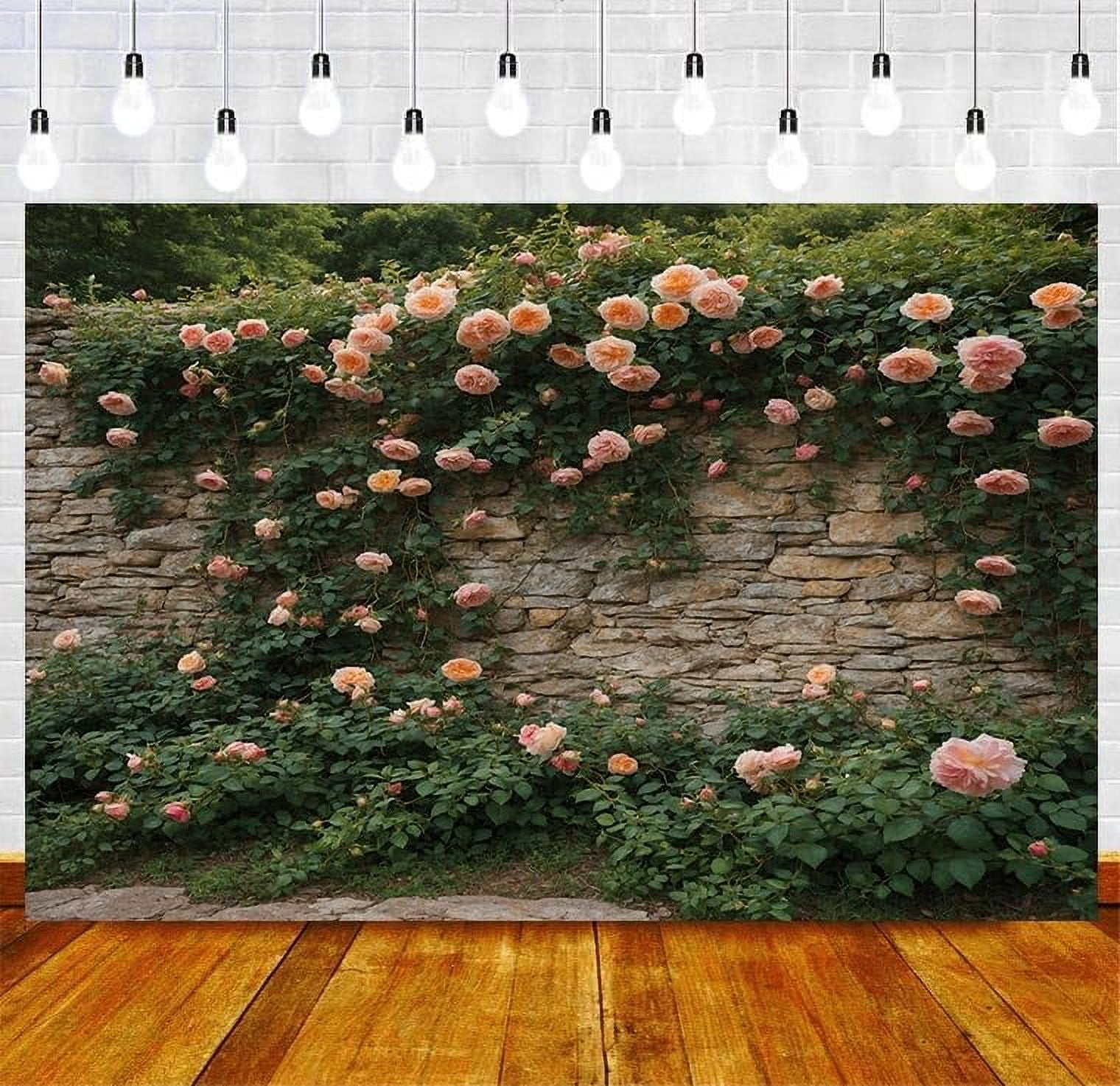 Flower Theme Backdrop Bridal Shower Plants Flower Blossoms Roses Banner ...