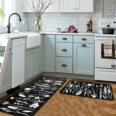 Boho Comfort Indoor Kitchen Rug Mat Set of 2, Washable, Non-Slip, Long ...