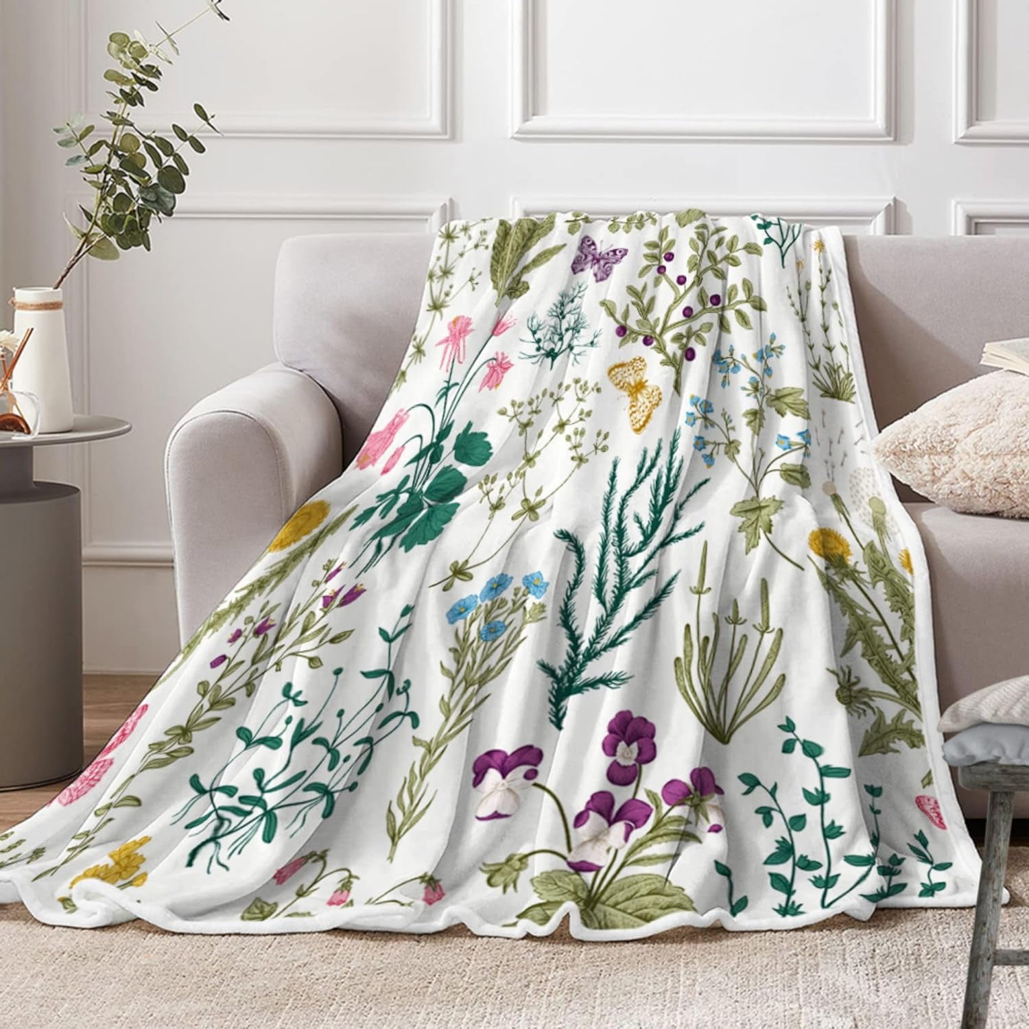 Flower Throw Blanket for Couch Bed, Spring Flower Throw Blanket ...