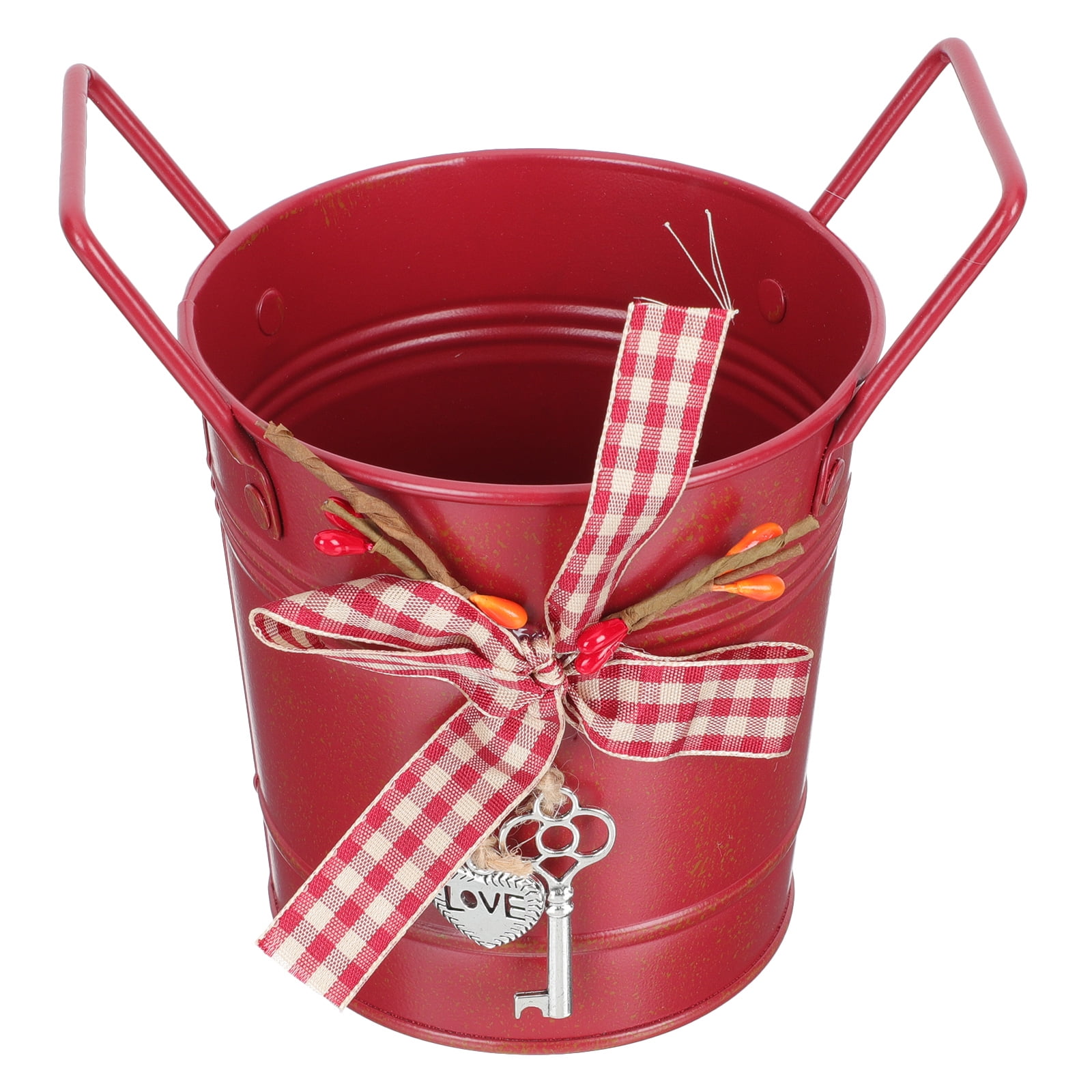 Flower Tin Bucket Storage Handle Buckets Basket Planter Pot Household ...