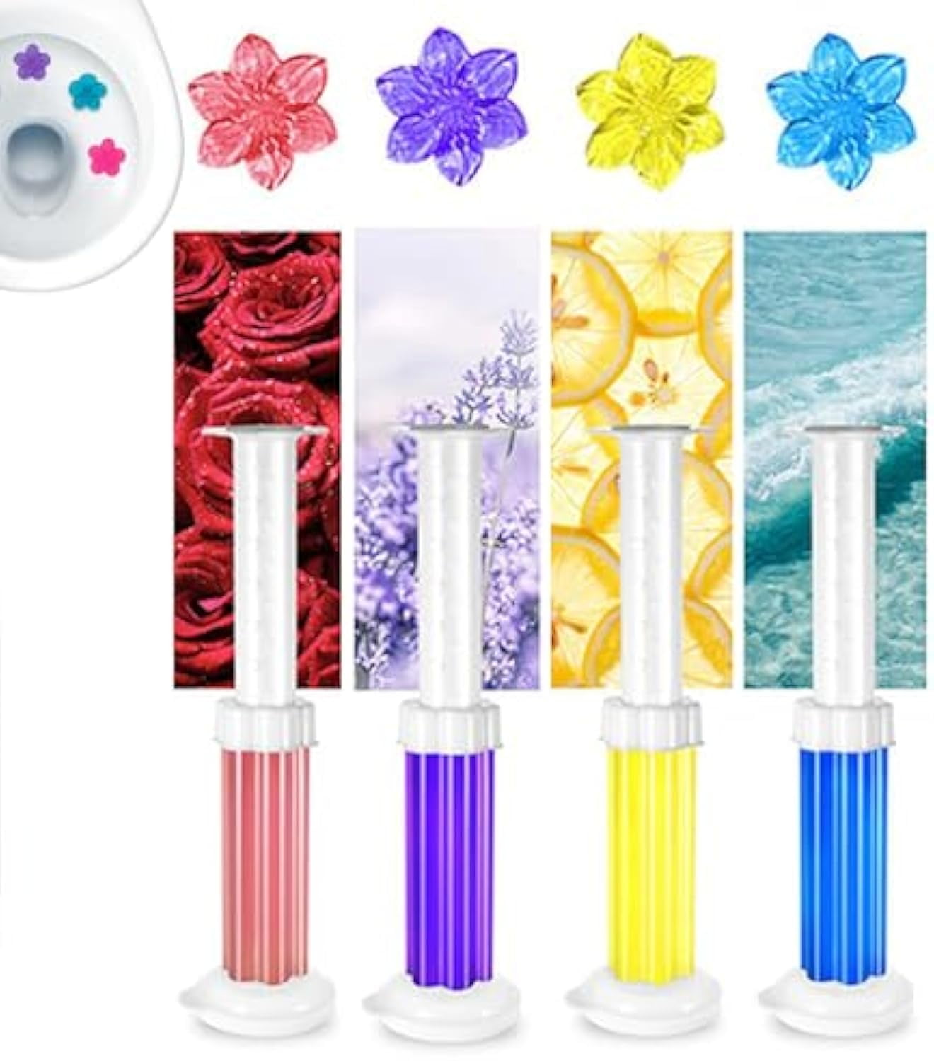 Flower Toilet Gel Stamp - Toilet Scent Fresheners, 56/84 Flowers ...