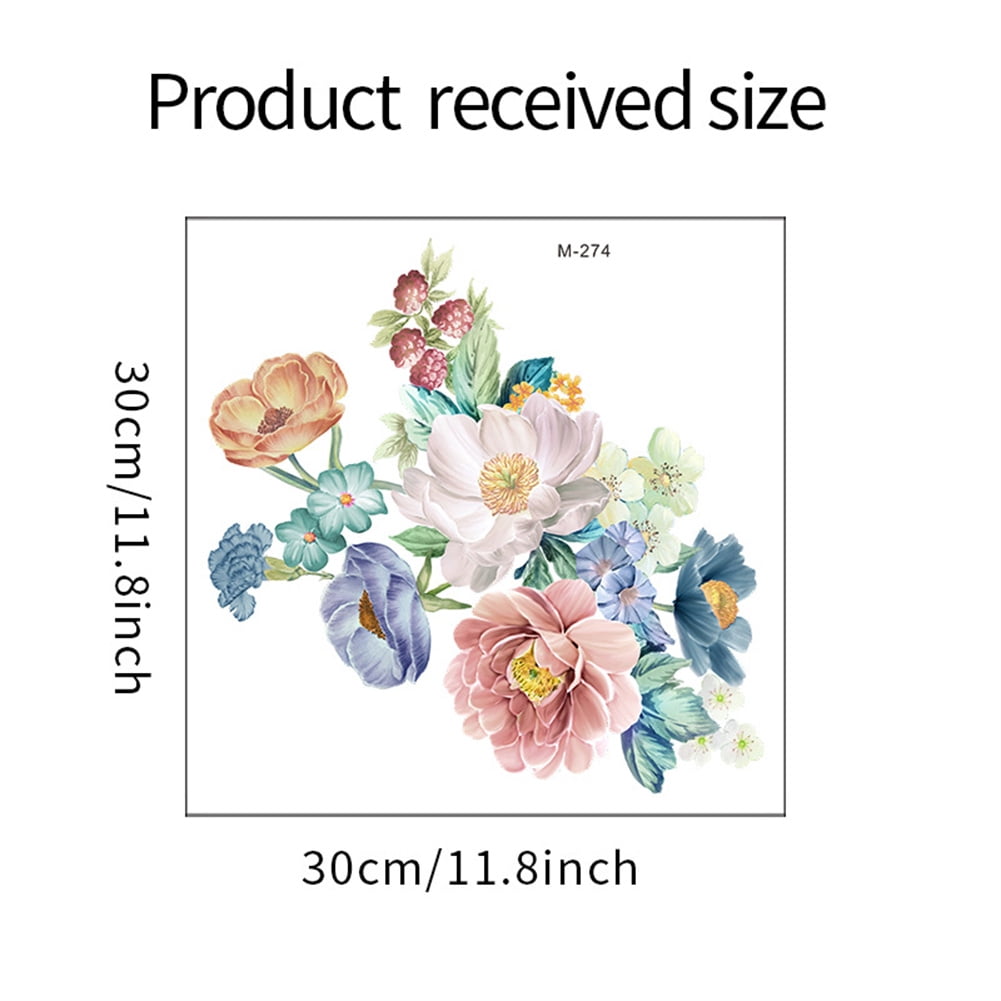 Flower Toilet Stickers Self-adhesive Paintings Floral Toilet Lid Decals ...