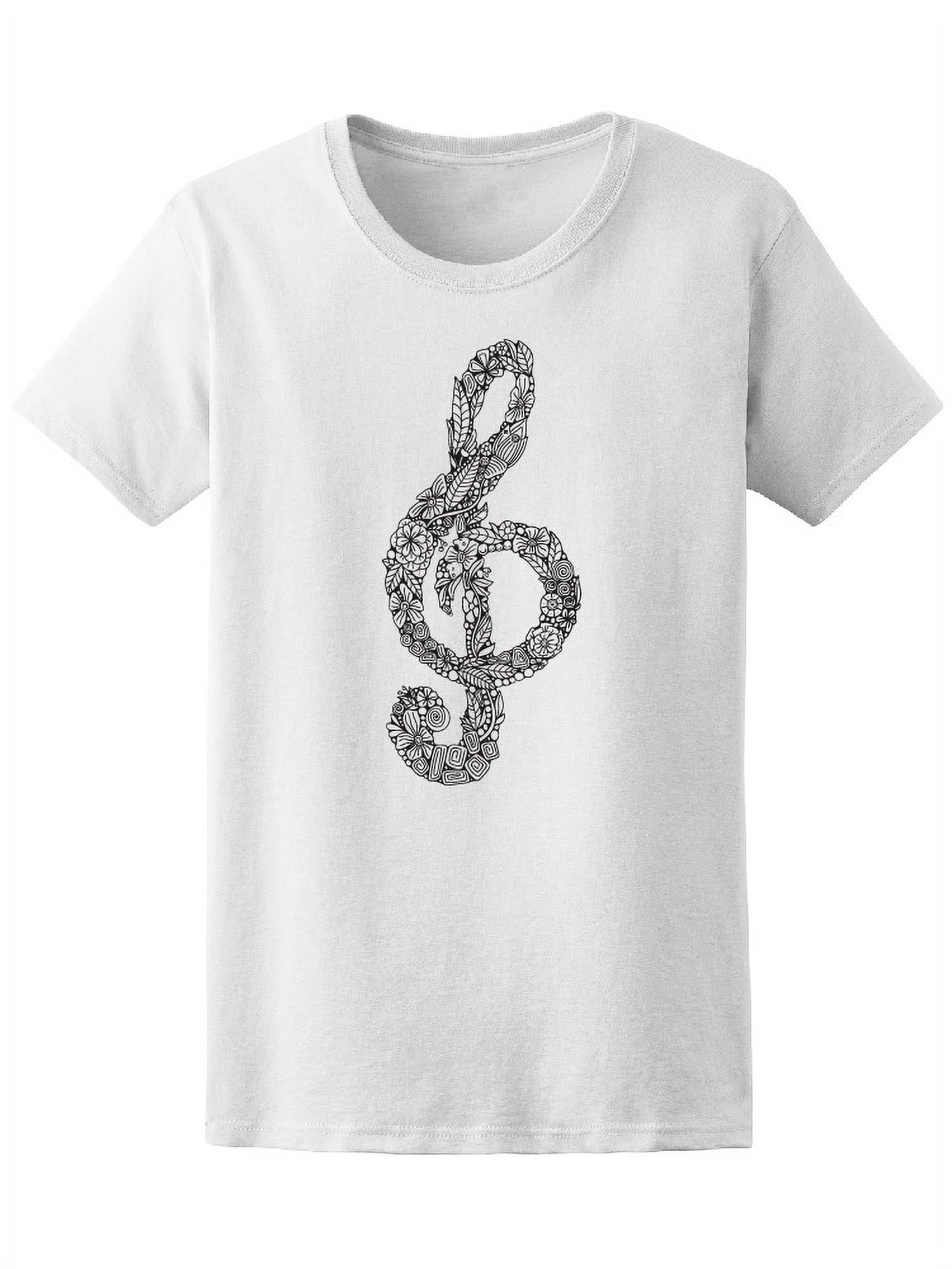 Flower Treble Clef Music Note T-Shirt Women -Image by Shutterstock ...