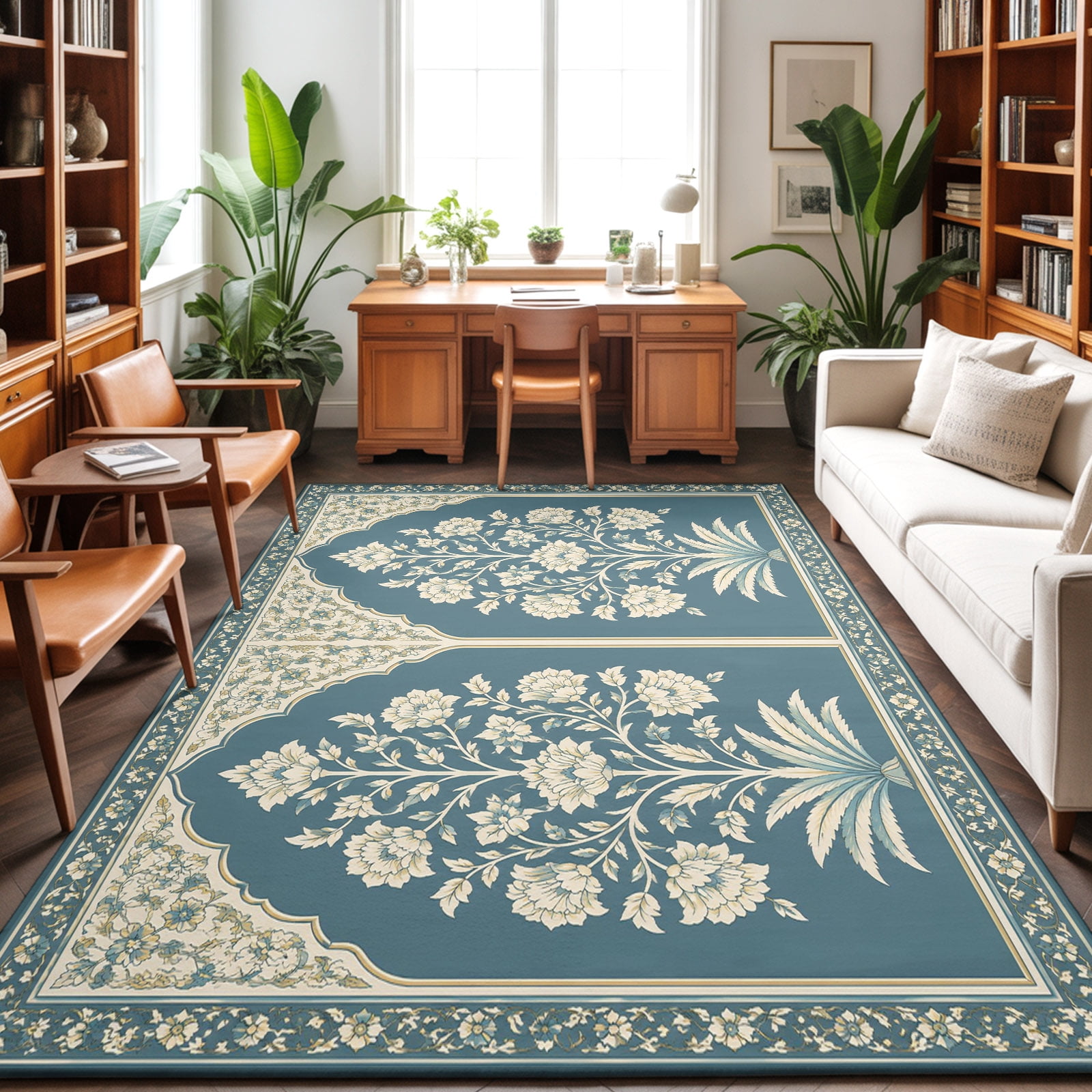 Flower Tree Leaves 3'x5' Rug for Bedroom Foot of Bed Small Living Room ...