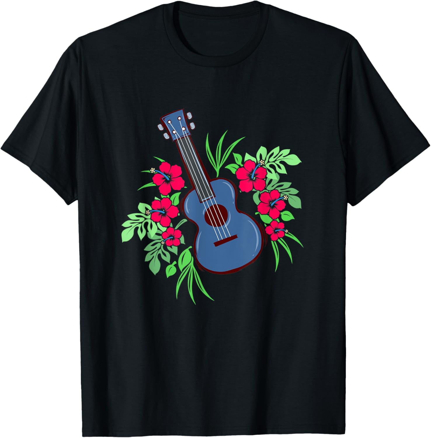 Flower Ukulele Hawaii Tropical Gift Shirt Ukulele Player T-Shirt ...