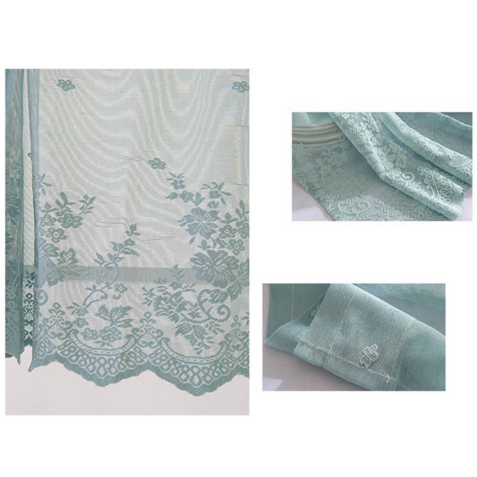 Flower Valances Pastoral Embroidery Lace Valance Semi Sheer Lace Cafe ...